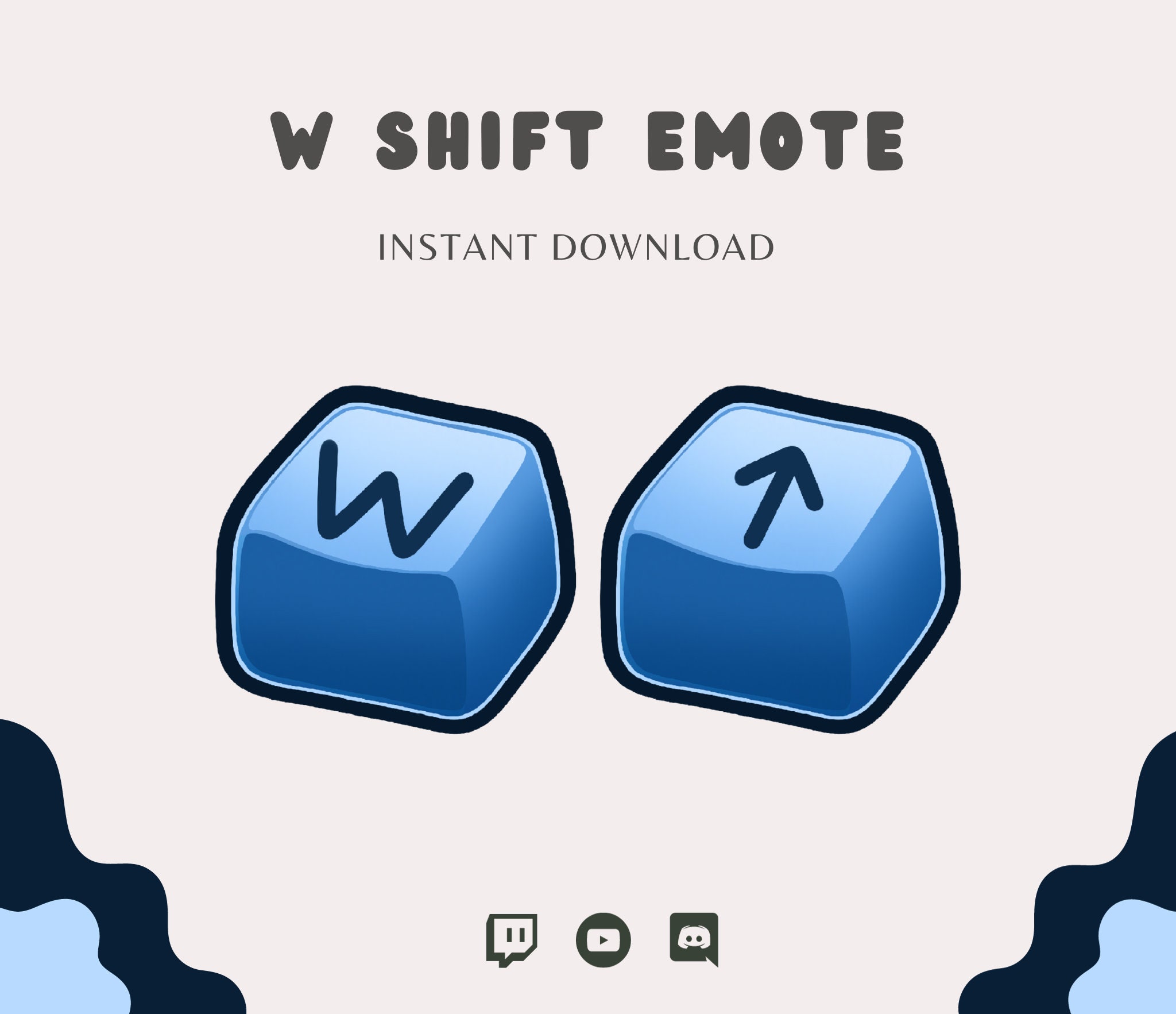 W Shift Emote Keyboard Twitch/discord/youtube - Etsy