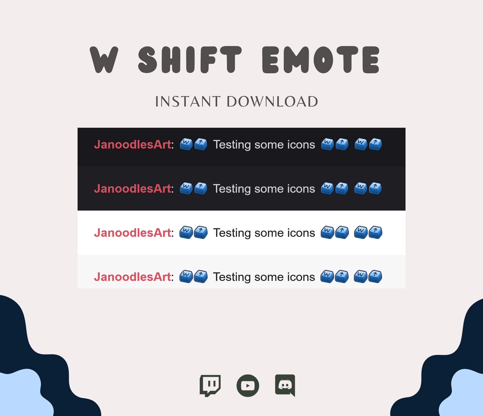 W Shift Emote Keyboard Twitch/discord/youtube - Etsy