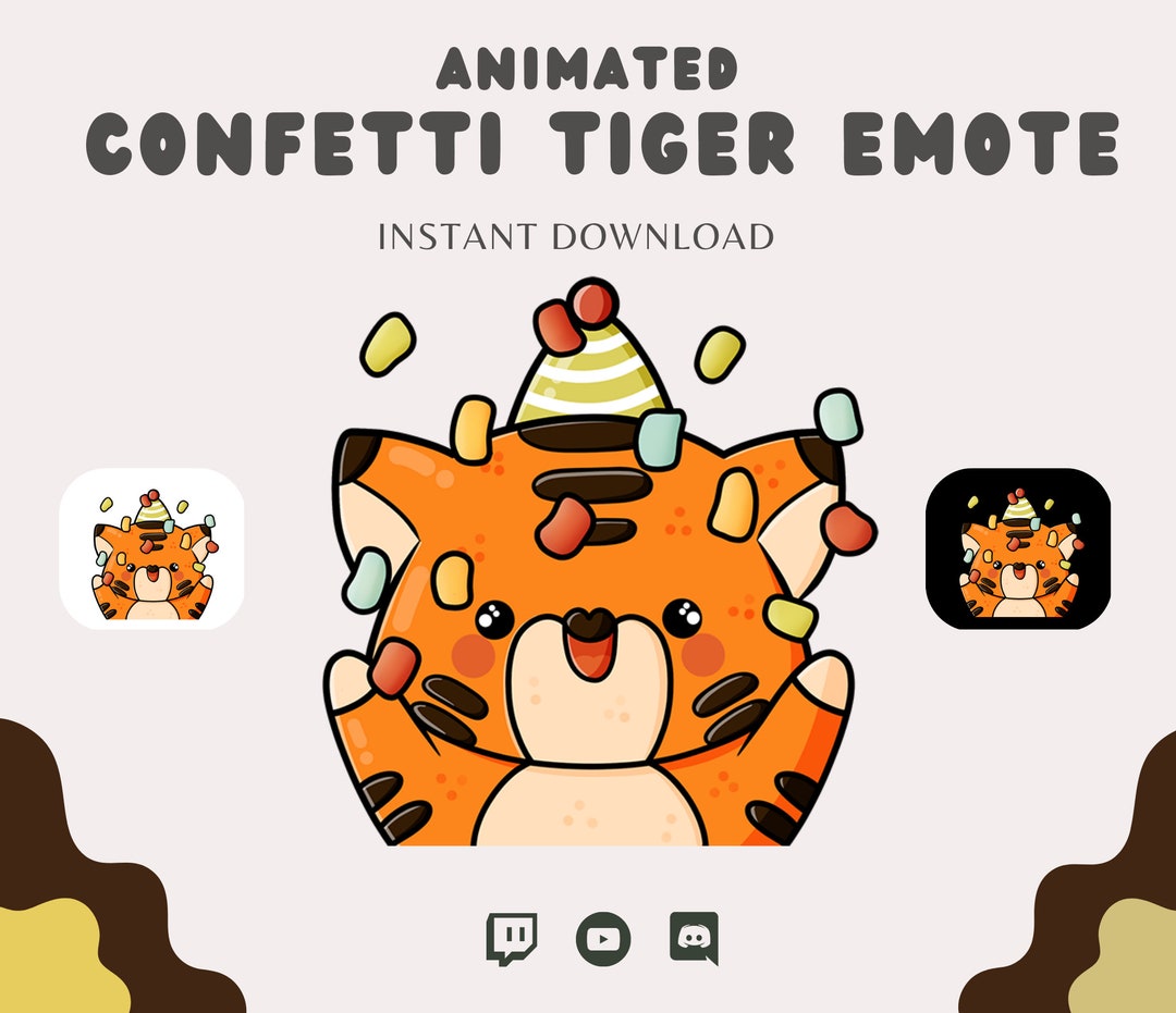 Animated Confetti Hype Tiger Emote Animation Twitch Discord Youtube ...