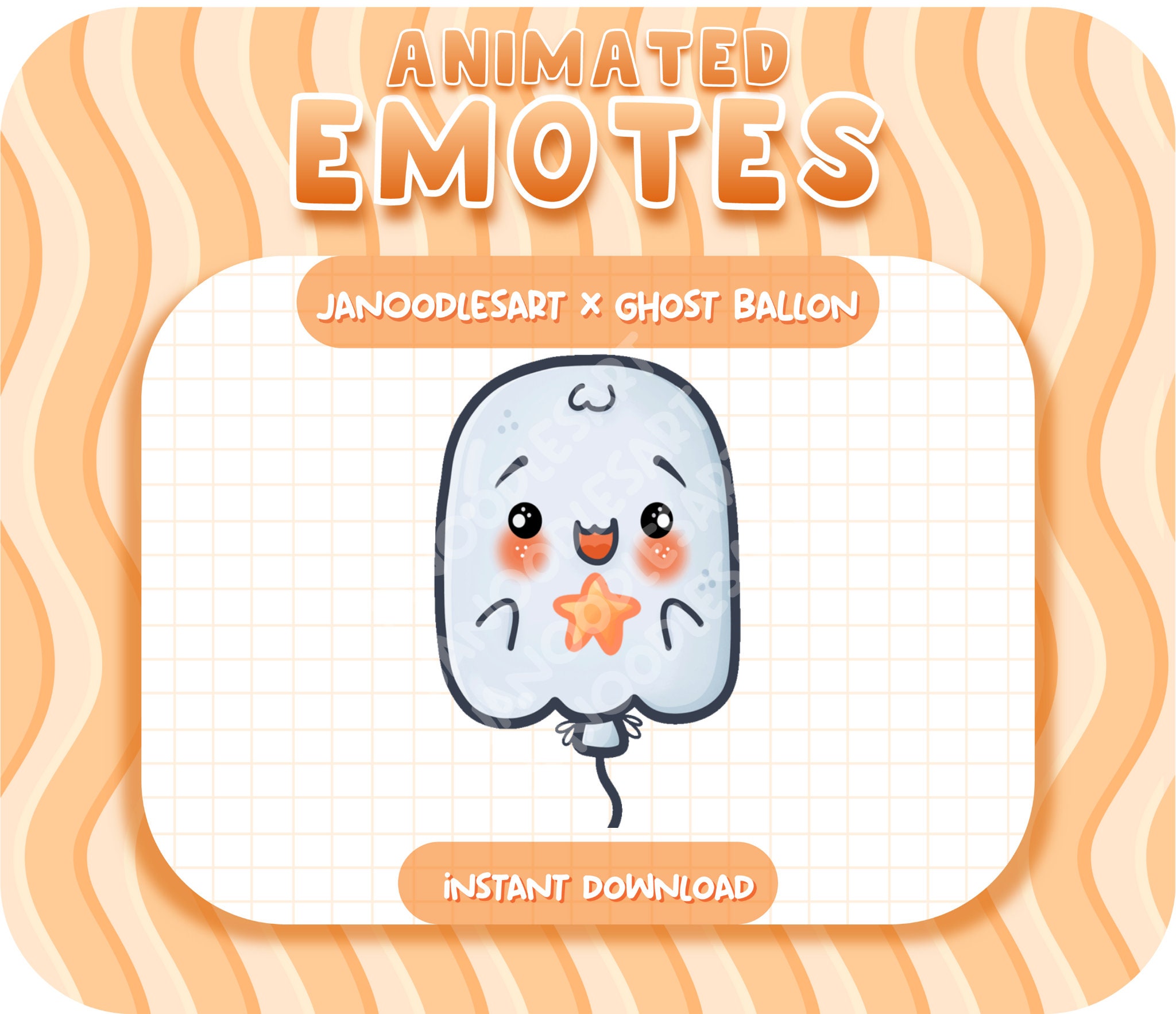 Animated Ghost Balloon Emote Cute Twitch Discord Streamer Star - Etsy