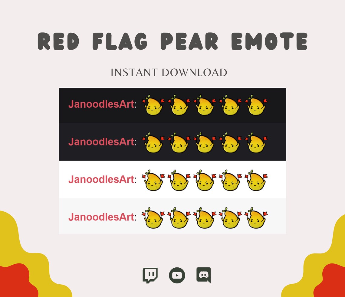 Red Flag Emote Pear Emote Twitch Emote - Etsy