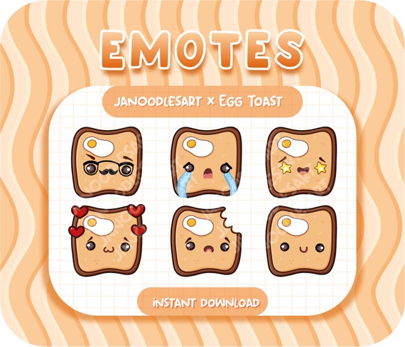 TOAST With EGG Emote Twitch Discord Youtube Streamer Emotes - Etsy