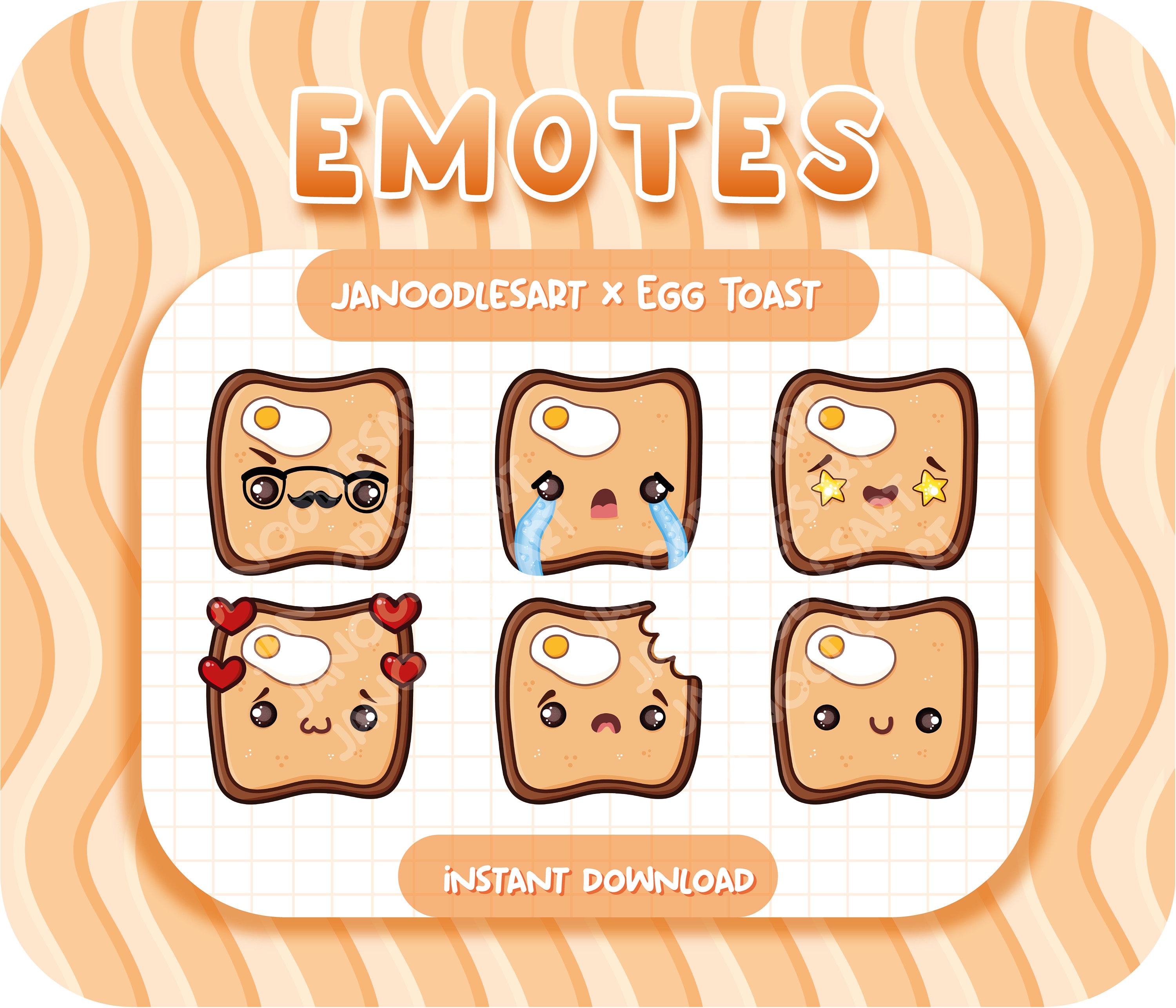 TOAST With EGG Emote Twitch Discord Youtube Streamer Emotes - Etsy