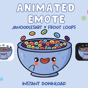 Animated Emote Froot Loops Fruit Cereal Bowl Twitch Discord - Etsy