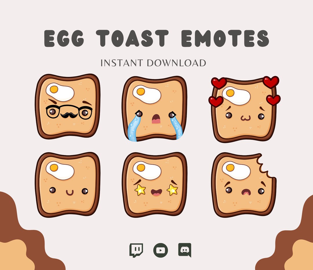 TOAST With EGG Emote, Twitch Discord Youtube Streamer Emotes | High ...