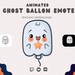 Animated Ghost Balloon Emote Cute Twitch Discord Streamer Star Youtube ...