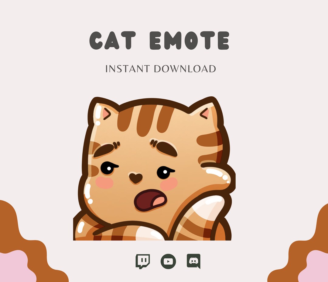Cat Emote Twitch Emote Bored - Etsy