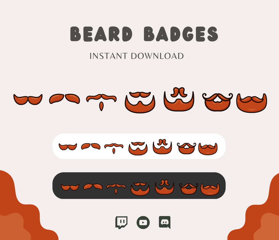 Ginger Orange Beard Badges Emotes Twitch Streamer - Etsy