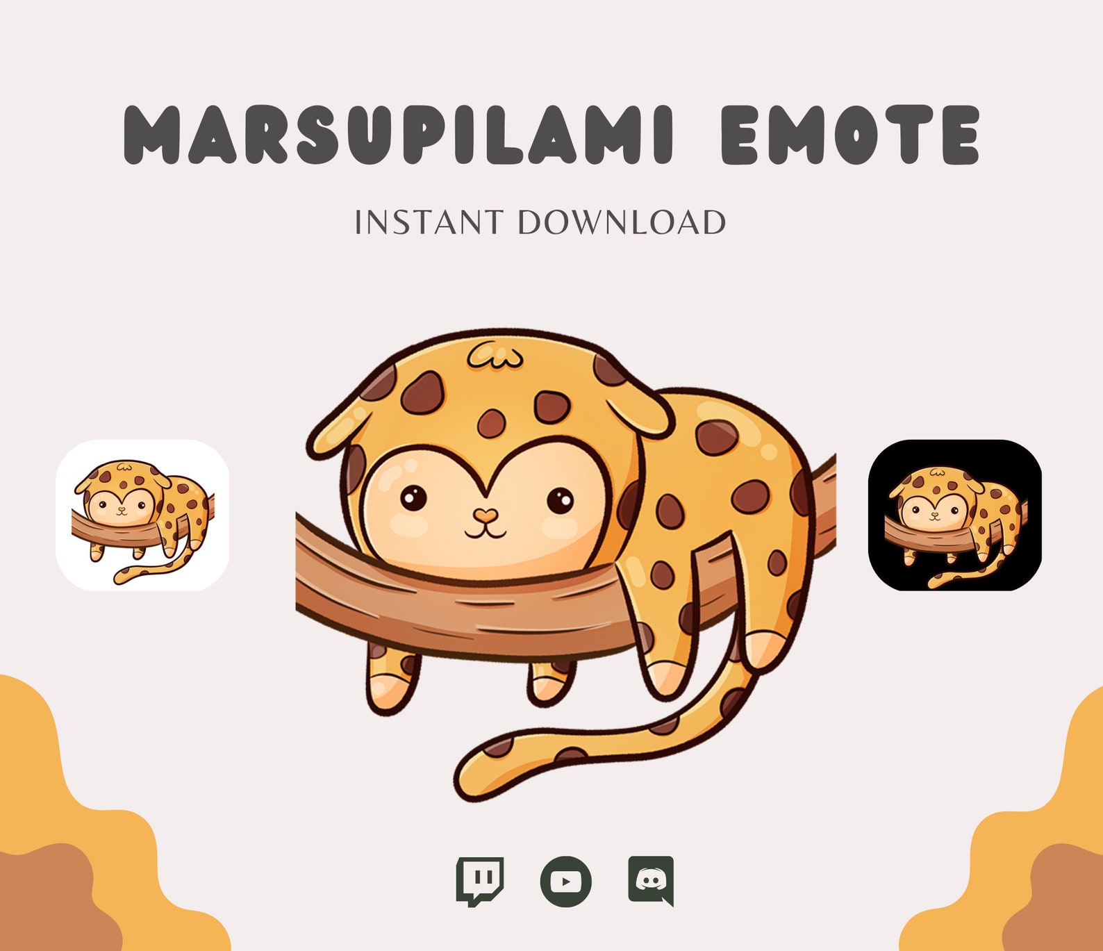 Marsupilami Cheetah Jaguar Leopard Emote Twitch Discord Youtube Emotes ...