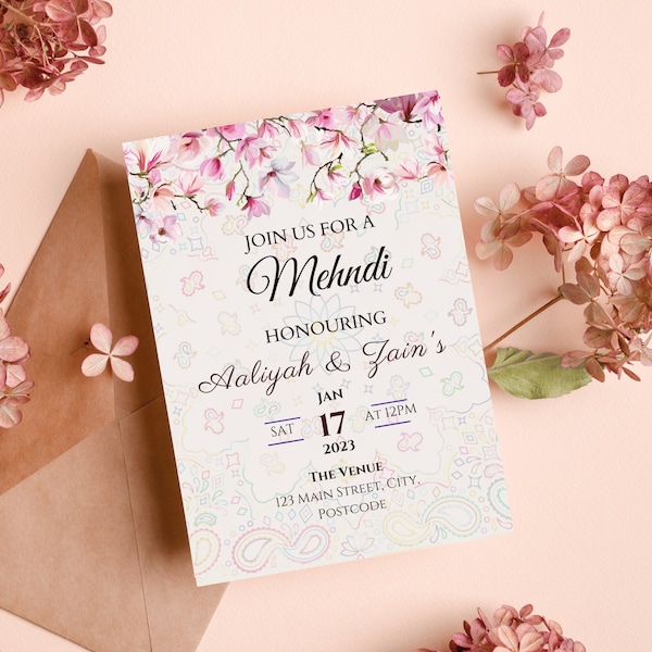 Pakistani Mehndi Invitation Cards - Etsy
