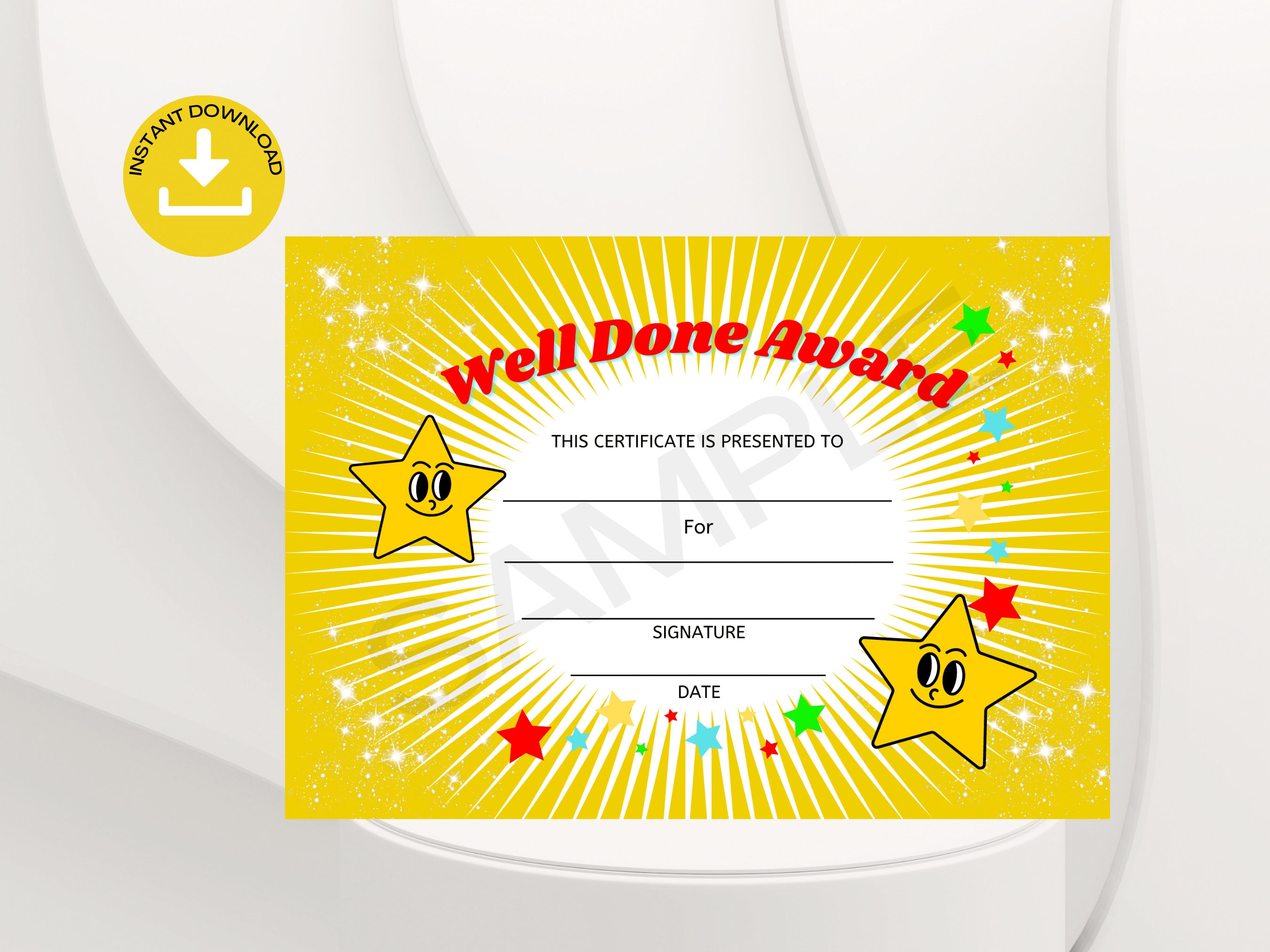 Well Done Certificate Template