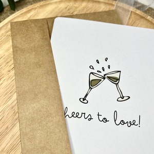 Cheers to Love Wedding Card Greeting Wedding Stationary Shower Wedding ...