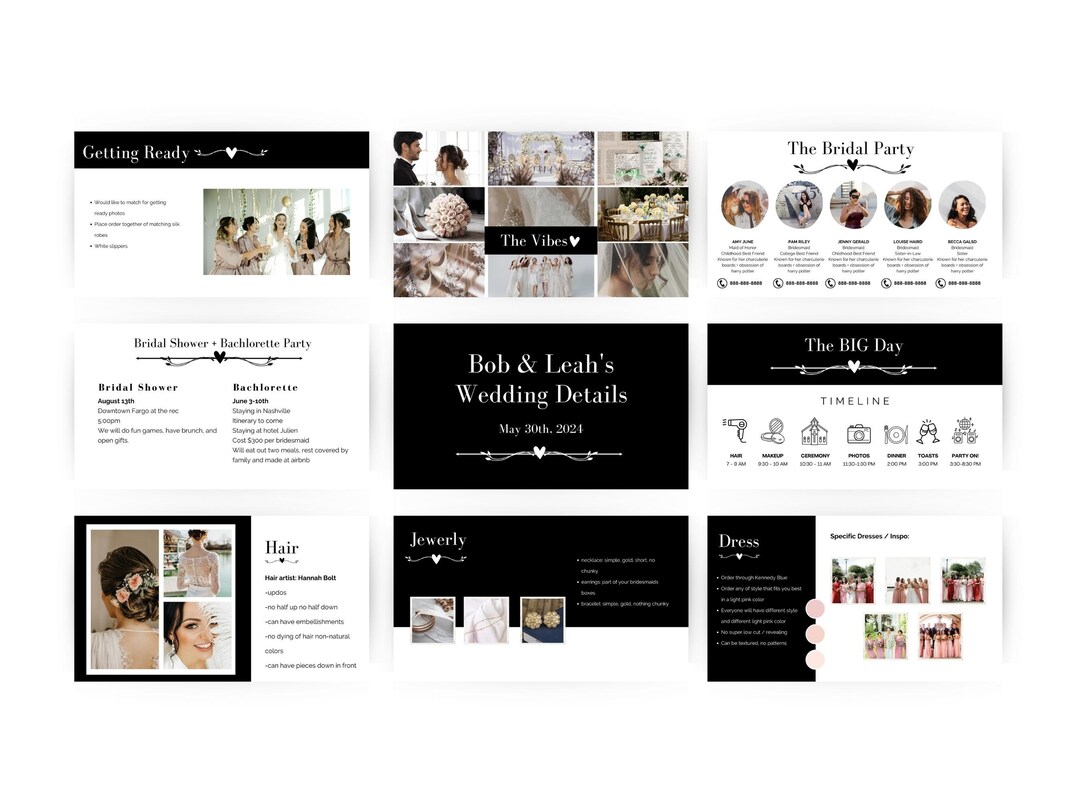 Wedding Powerpoint Template Planning Wedding Bridesmaid Detail Bridesmaid Guide Powerpoint Maid ...