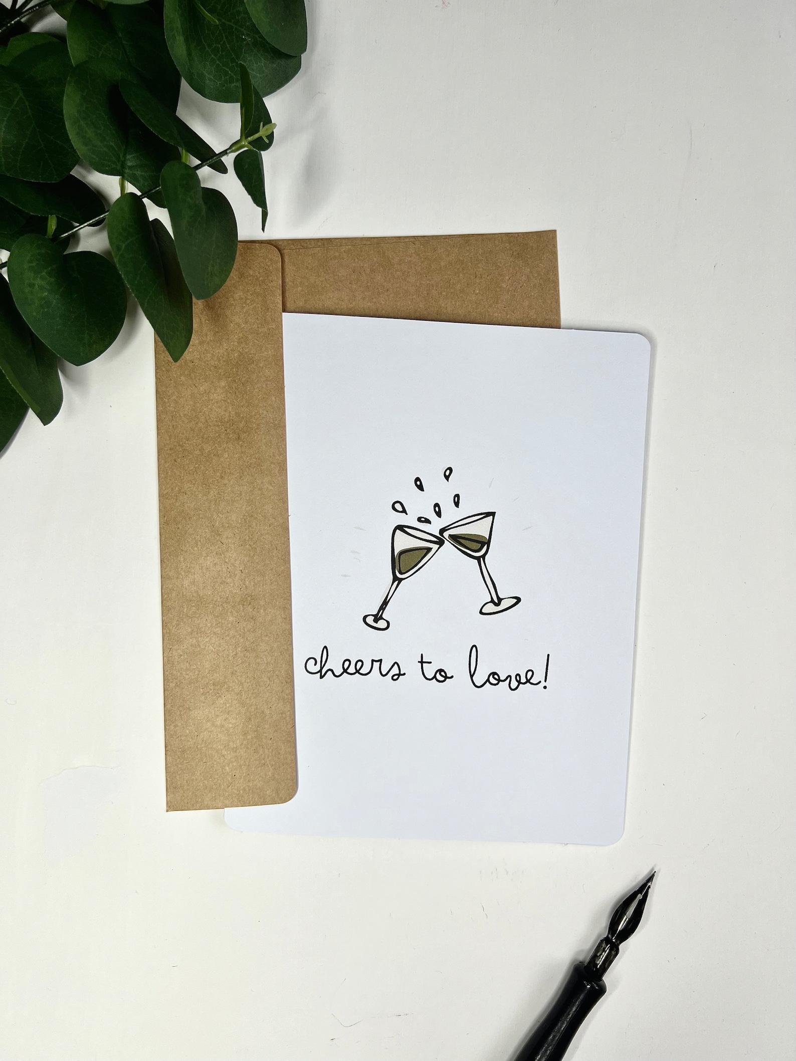 Cheers to Love Wedding Card Greeting Wedding Stationary Shower Wedding ...