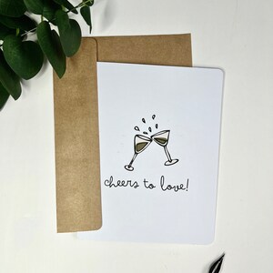 Cheers to Love Wedding Card Greeting Wedding Stationary Shower Wedding ...