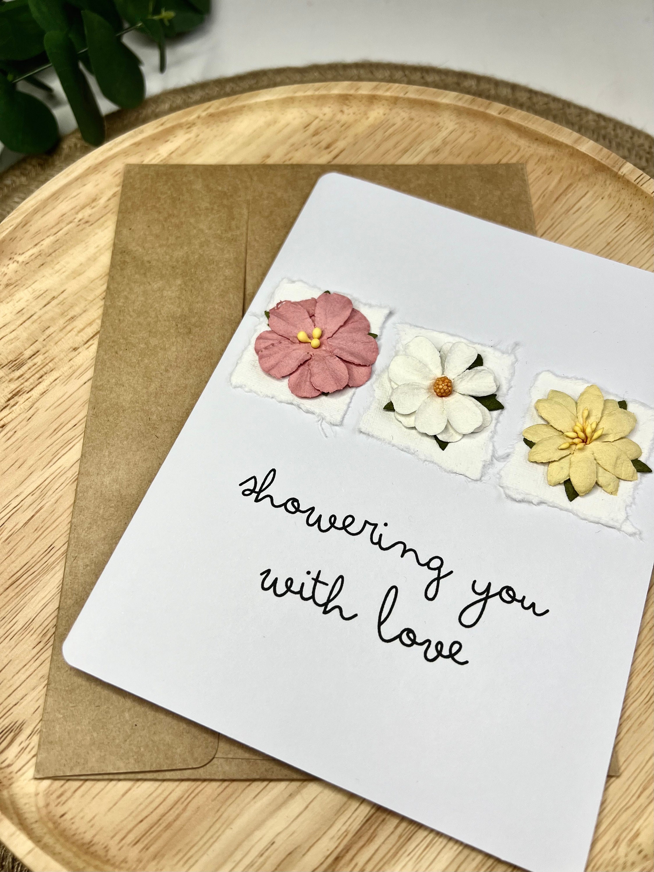 Handcrafted Floral Bridal Shower Card Wedding Congrats Bride Gift ...