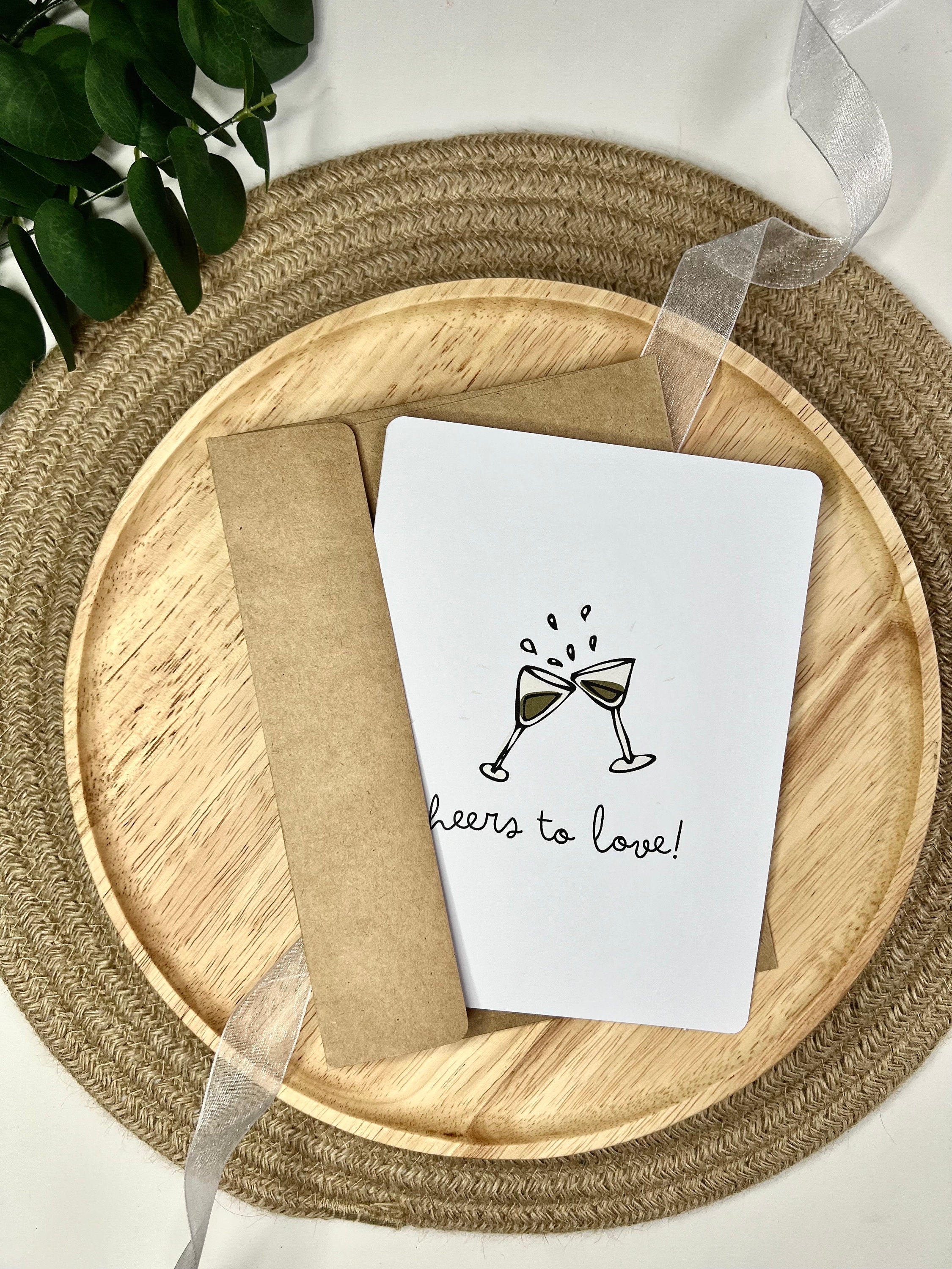 Cheers to Love Wedding Card Greeting Wedding Stationary Shower Wedding ...