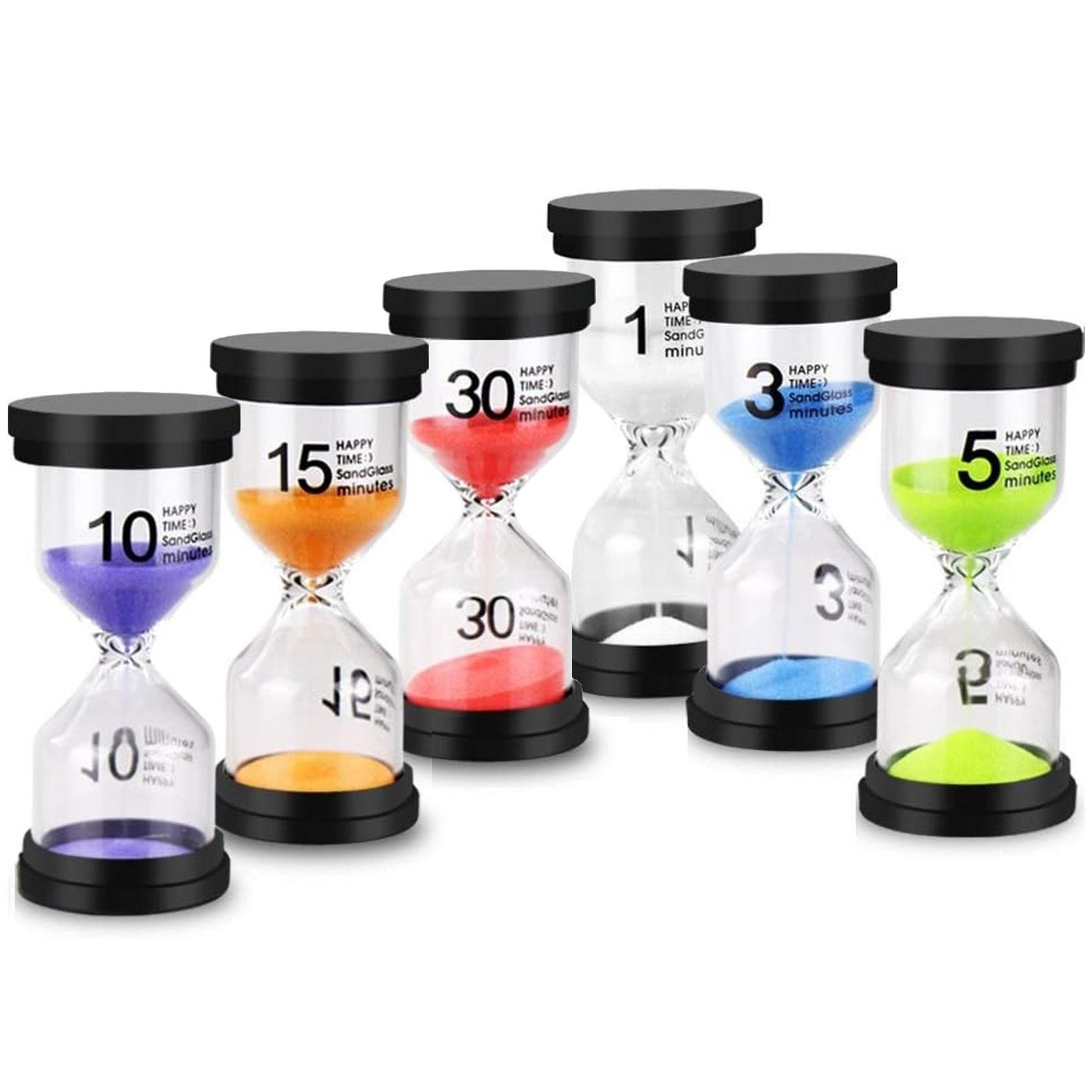 6-pack Sand Timers (1-30min) Visual Tool for Kid - Etsy UK
