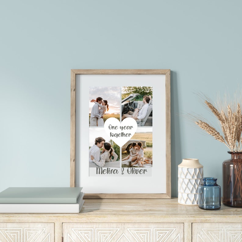 Personalized Photo Collage Template Valentines Day Gift - Etsy