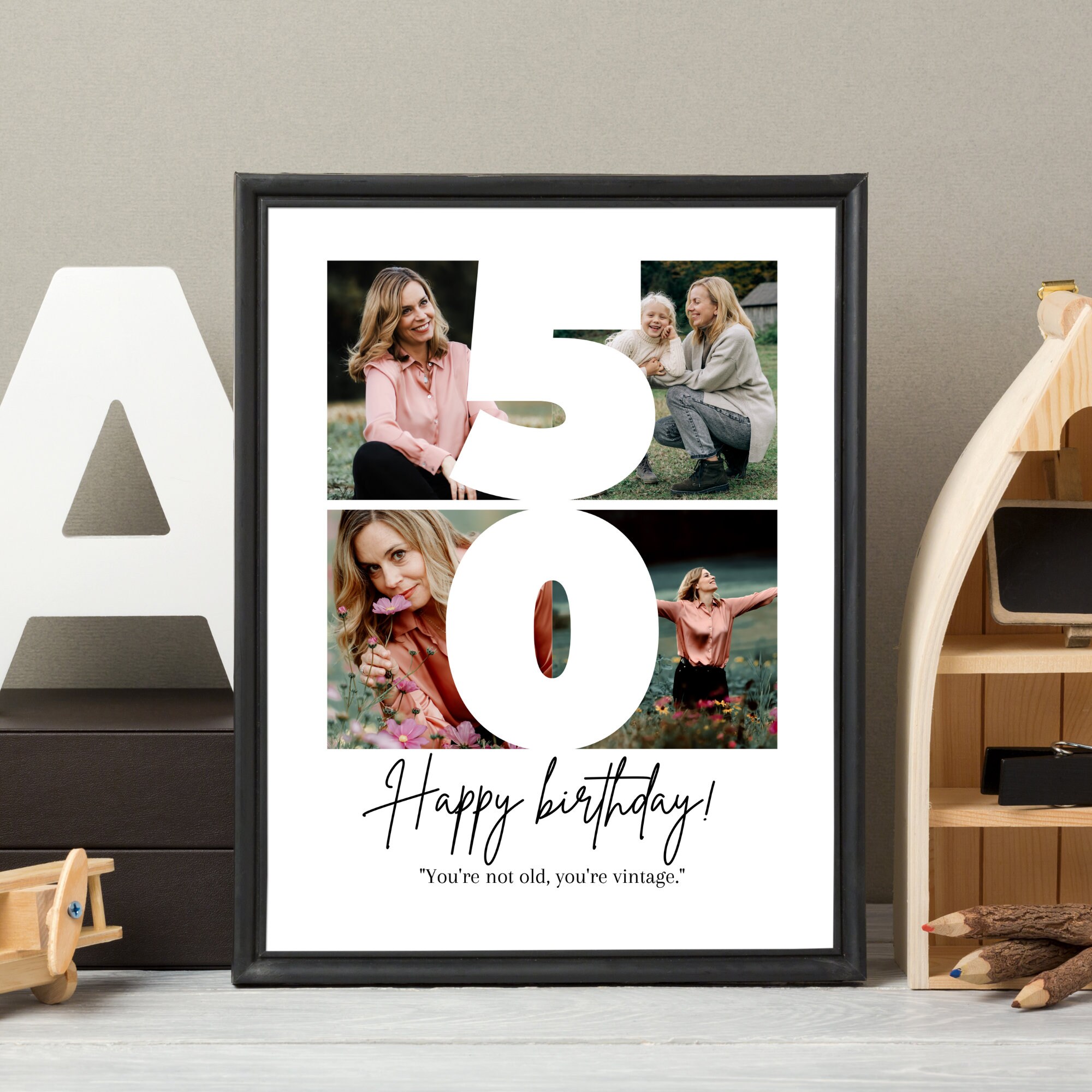Custom 50th Birthday Photo Collage Personalized 50th Picture Collage ...