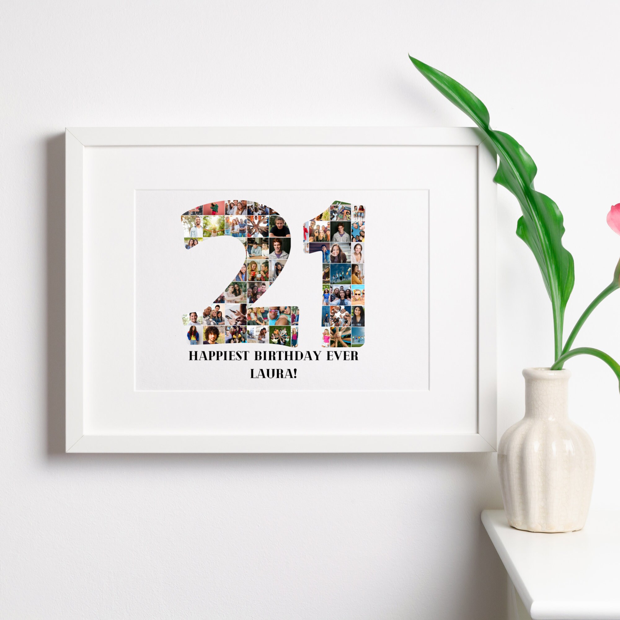 21 Birthday Gift for Her Custom 21 Number Collage (Download Now) - Etsy