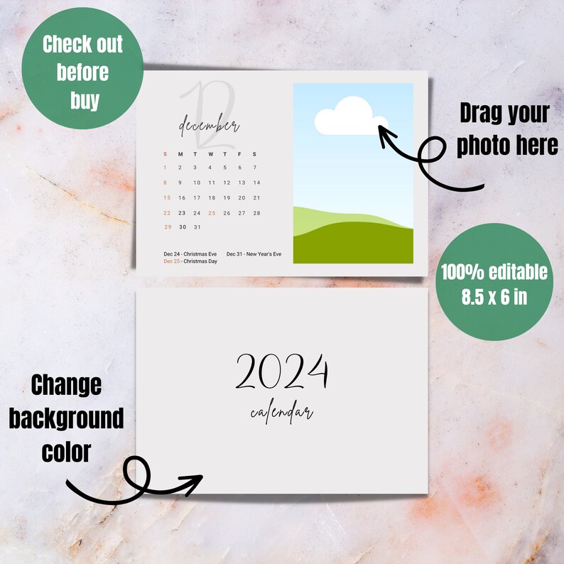 2024 Printable Monthly Calendar With Holidays 2024 Desk Calendar ...