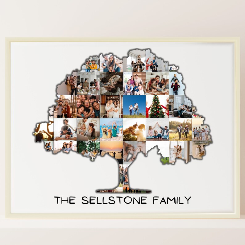 8x10 Custom Photo Canvas Print Custom Family Tree Photo Collage Family ...
