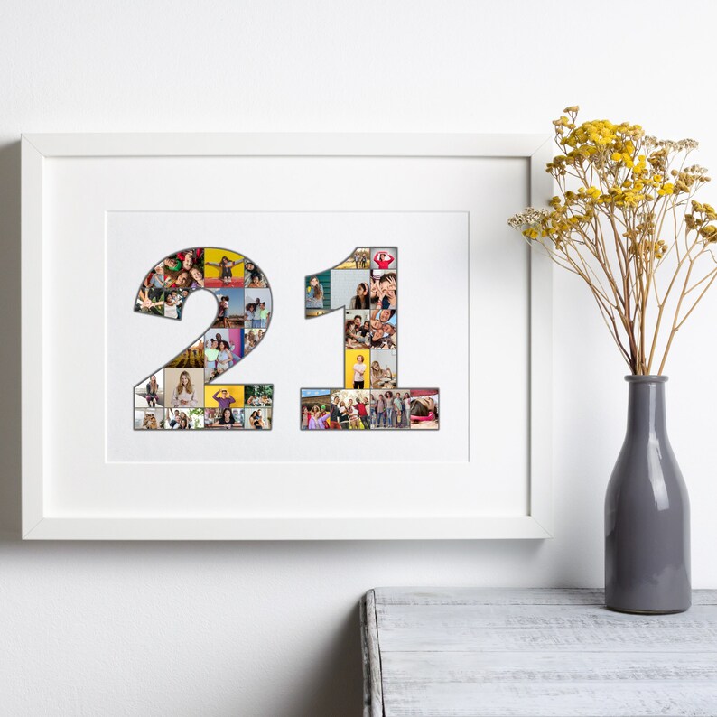 Printable Custom Any 2 Number Photo Collage Custom Sports - Etsy