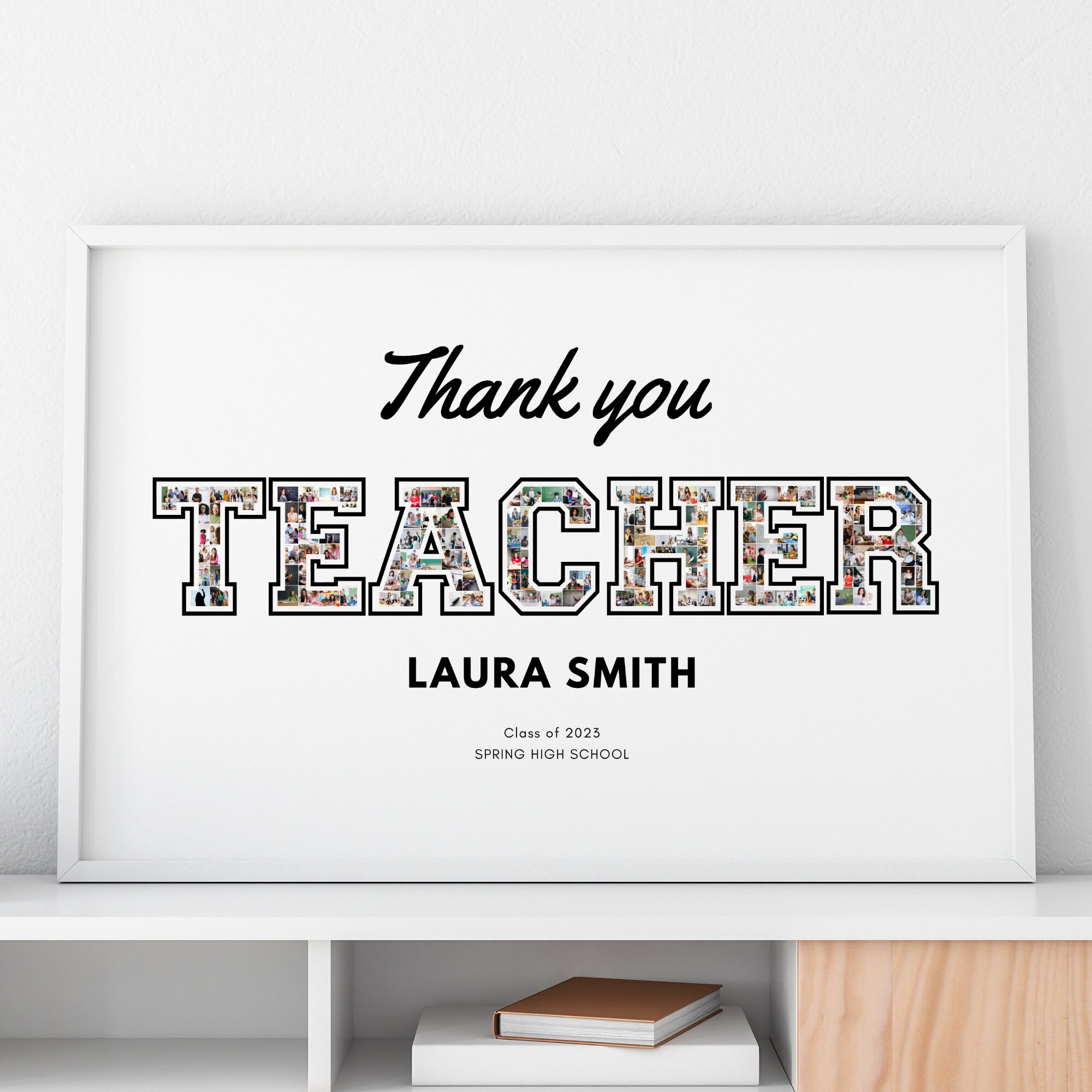 Personalized Teacher Photo Collage Template Teacher Appreciation Gift ...