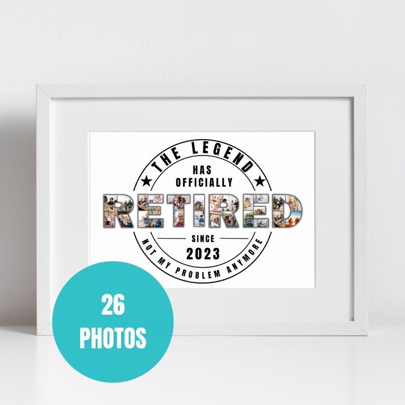 Custom Retirement Photo Collage Gift for Coworker - Etsy