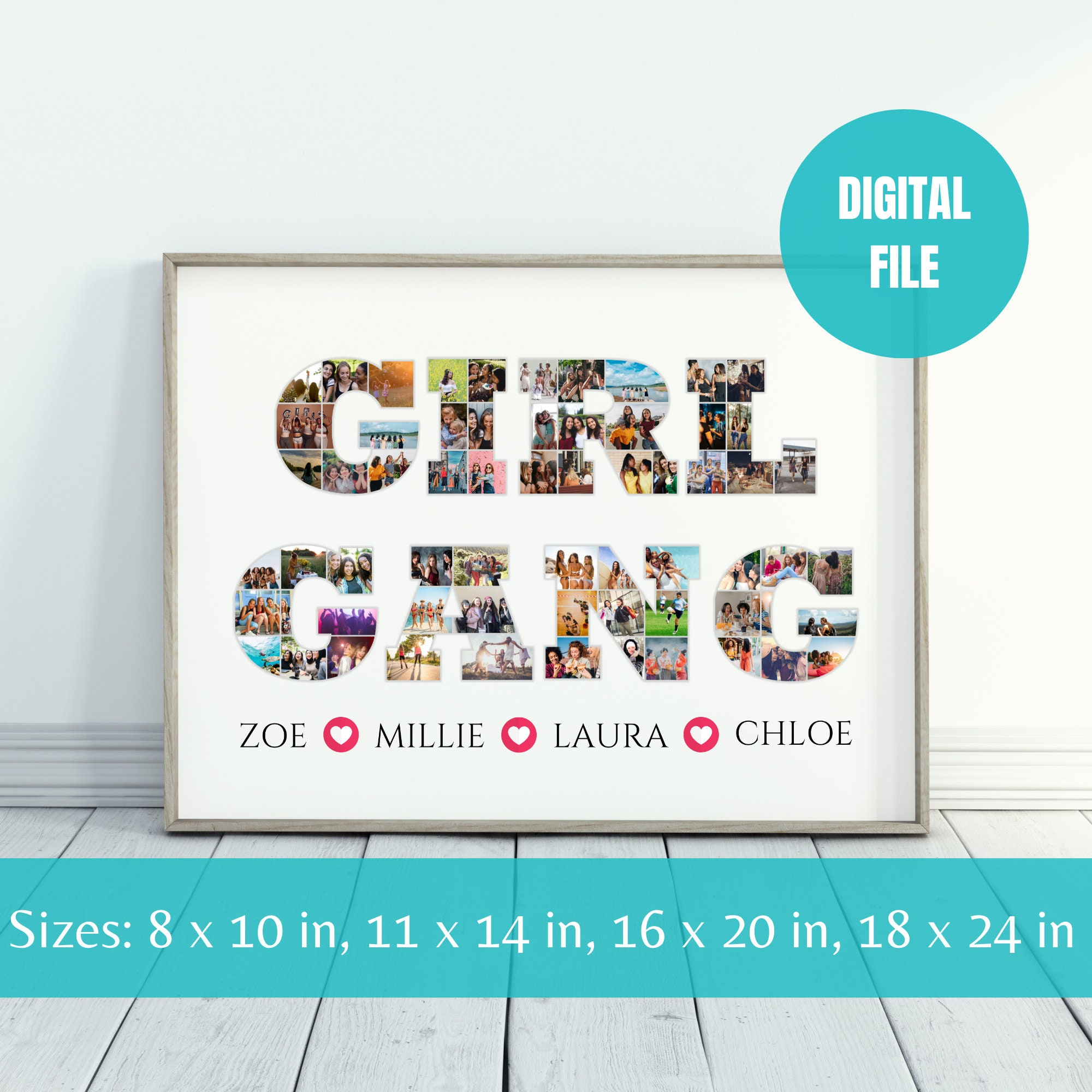 Girl Gang Photo Collage Custom Friend Collage Best Friend Gift Girl ...