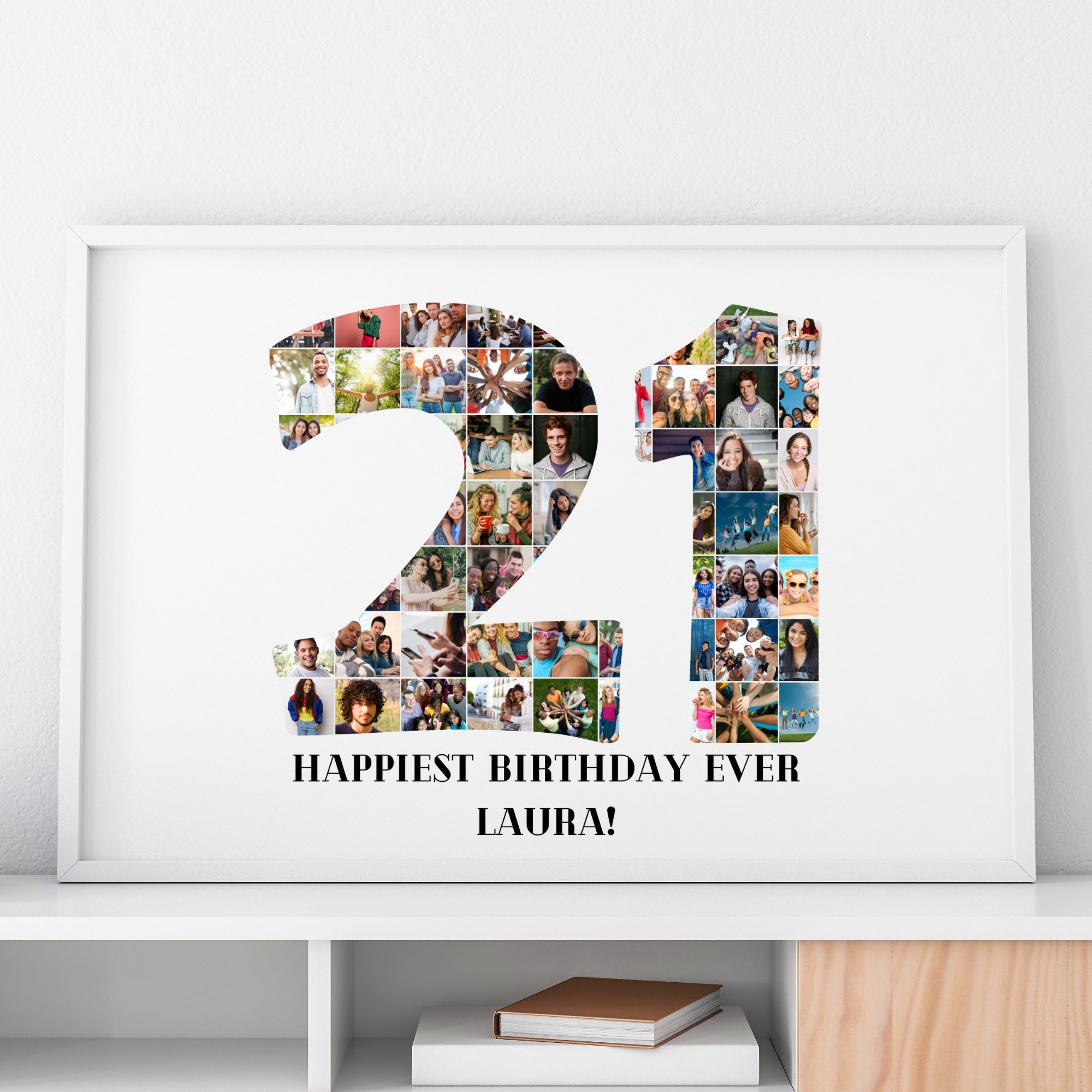 21 Birthday Gift for Her Custom 21 Number Collage (Download Now) - Etsy