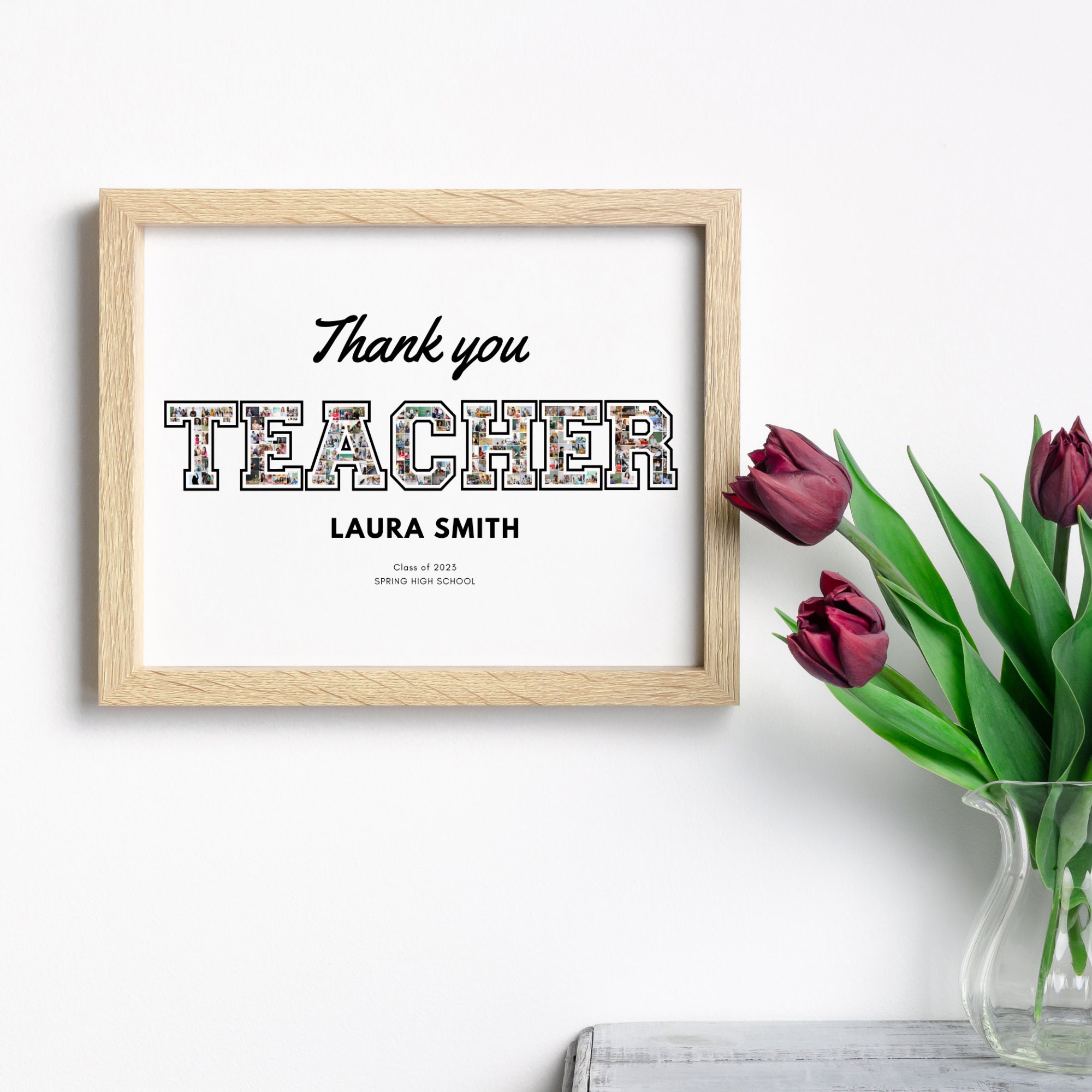 Personalized Teacher Photo Collage Template Teacher Appreciation Gift ...