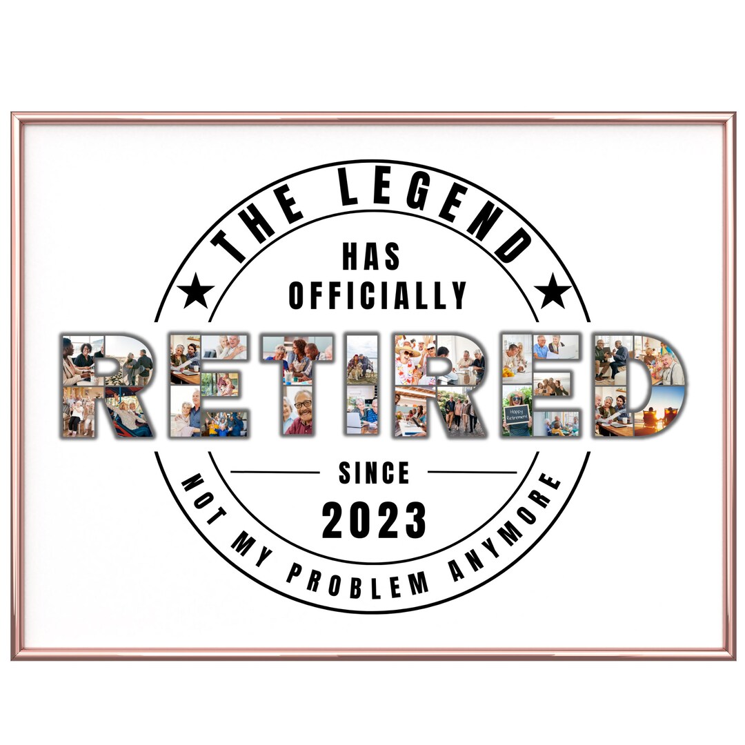 Custom Retirement Photo Collage Gift for Coworker Personalized Retired ...