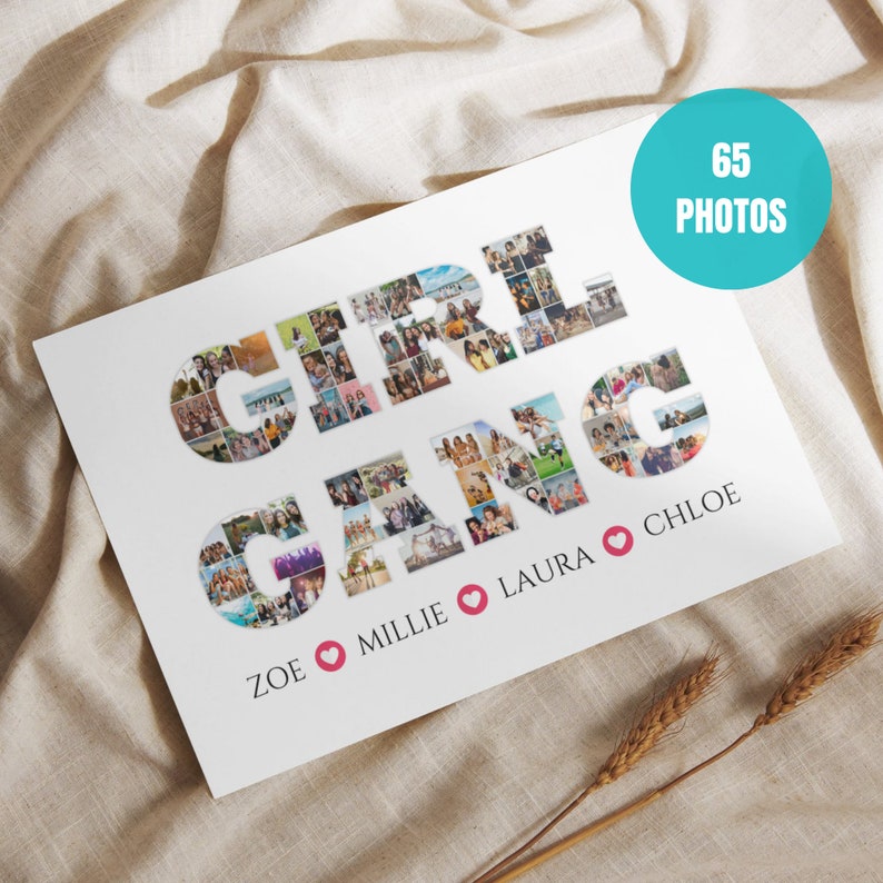 Girl Gang Photo Collage Custom Friend Collage Best Friend Gift Girl ...