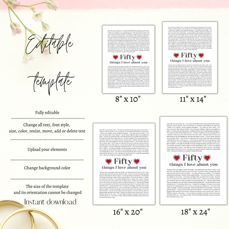 50 Things I Love About You Reasons Why I Love You - Etsy