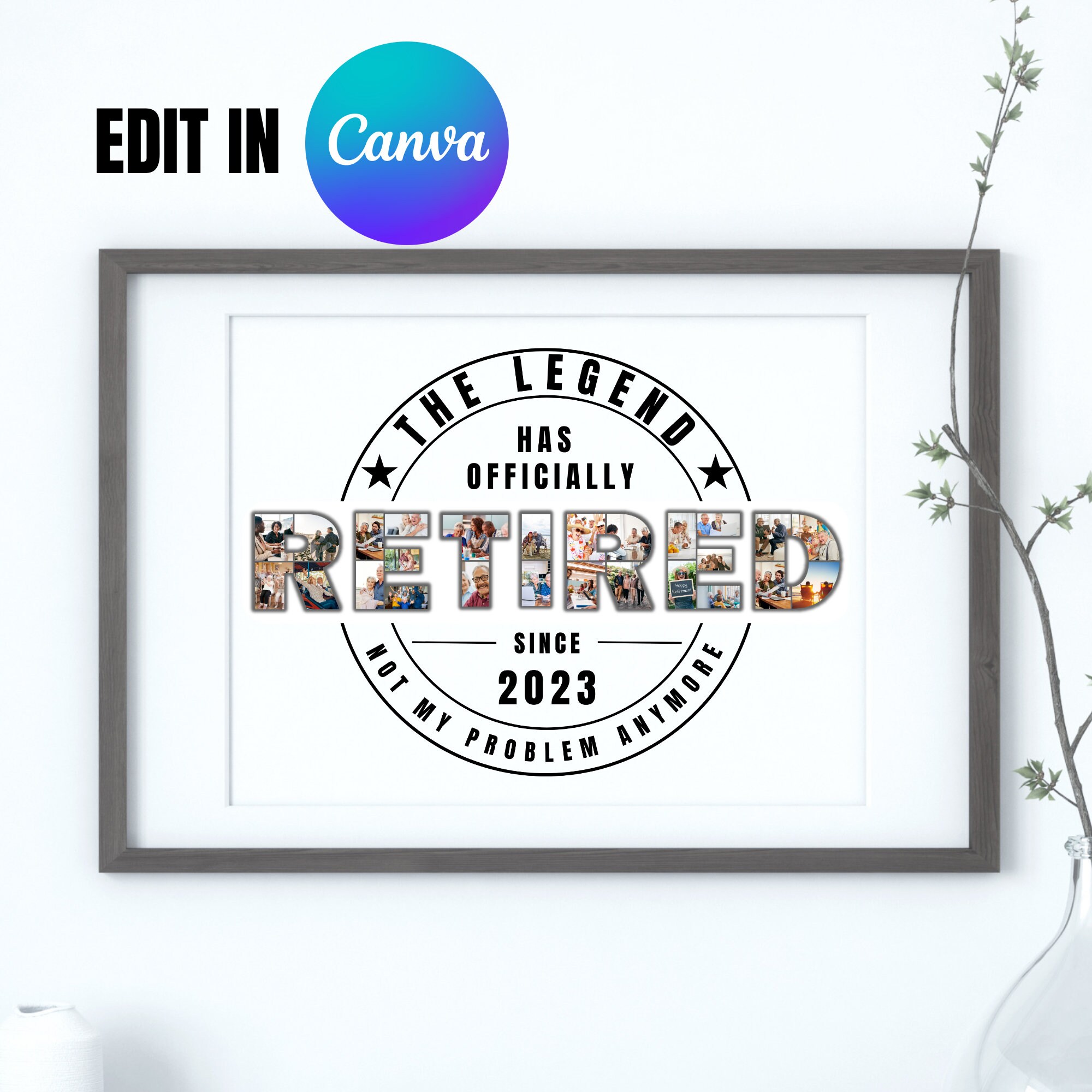 Custom Retirement Photo Collage Gift for Coworker Personalized Retired ...