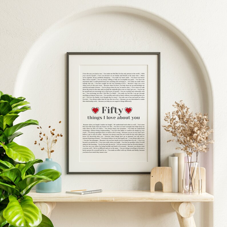 50 Things I Love About You Reasons Why I Love You - Etsy