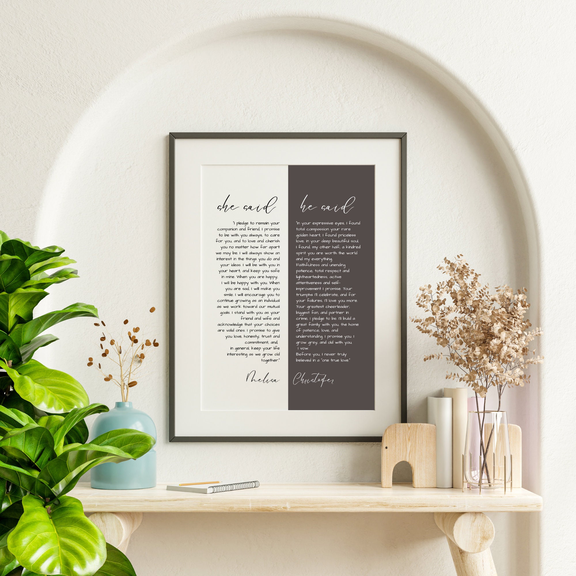 Editable Modern Wedding Vows Sign Template DIY Minimalist - Etsy