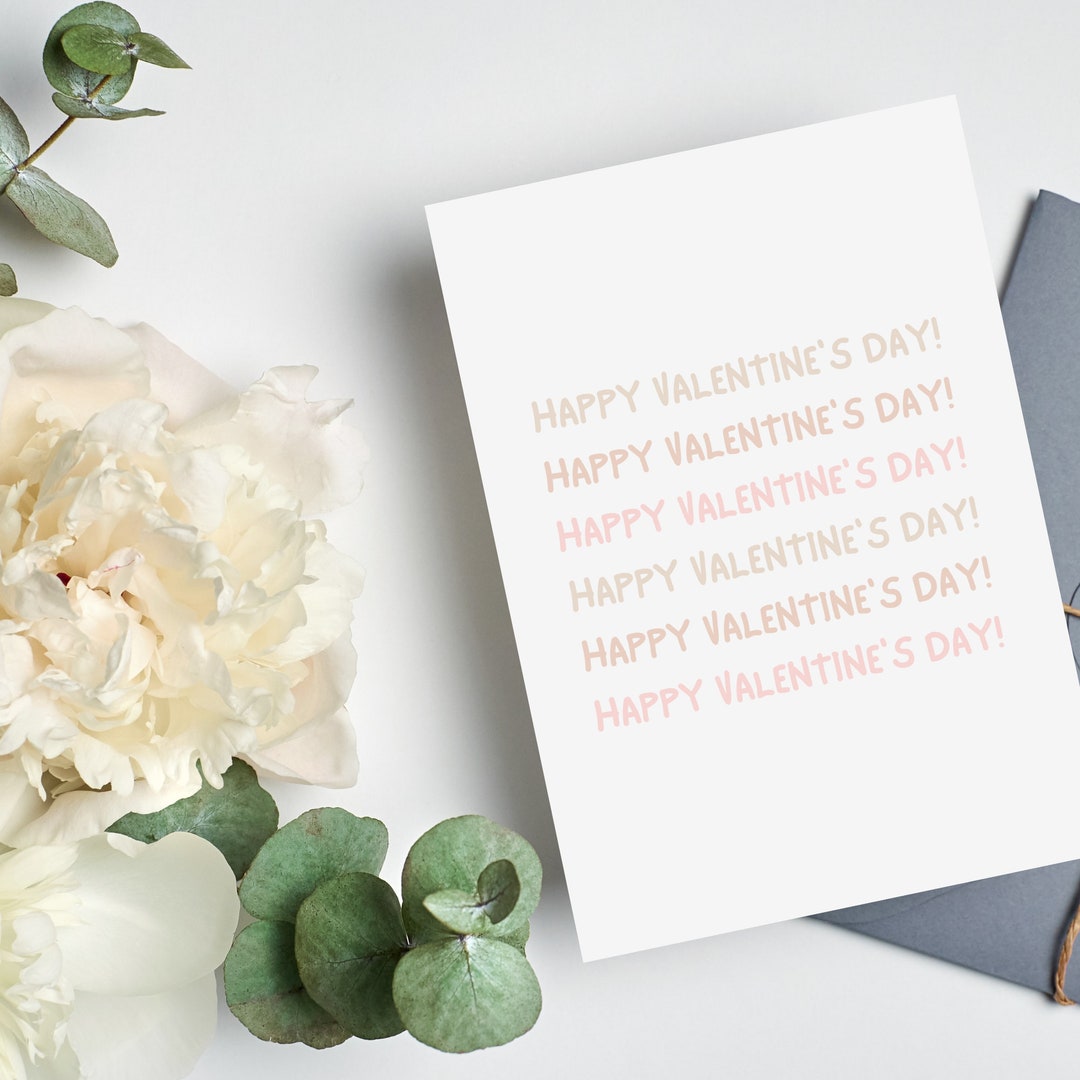 Minimalist Valentines Day Card Printable Valentines Day Card for Her ...