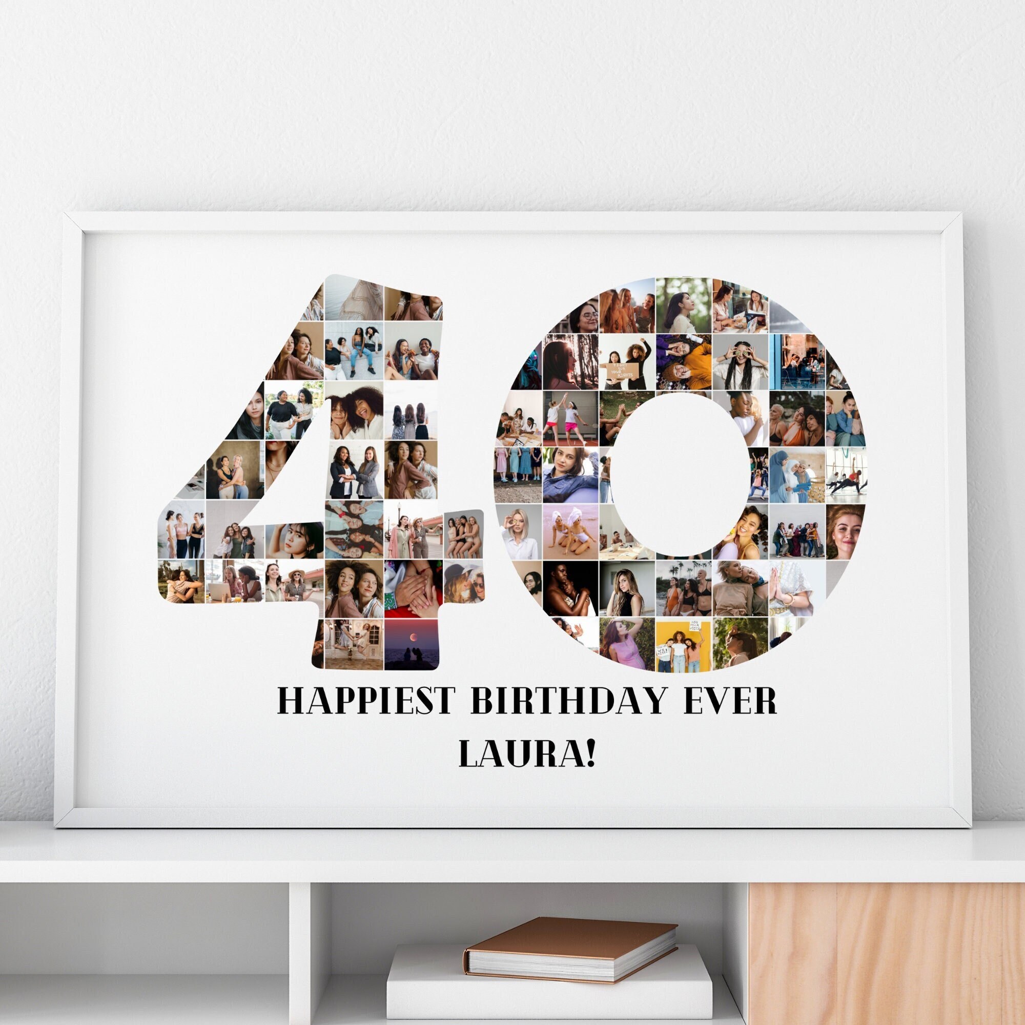 Custom 40th Birthday Photo Collage Personalized 40th Picture Collage ...