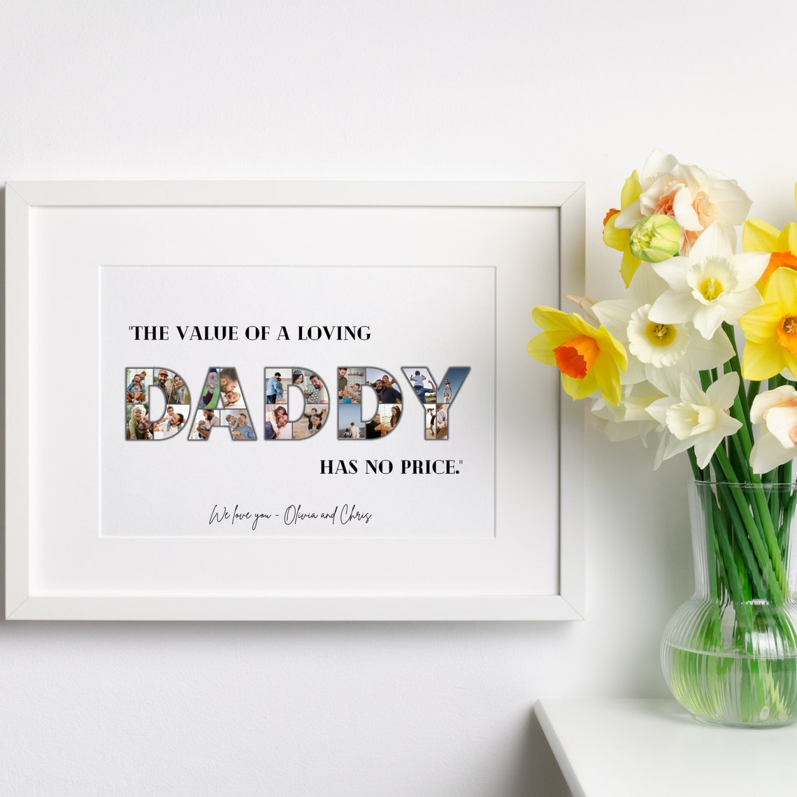 Editable Dad Photo Collage Daddy Photo Print Special Gift for Dad Papa ...