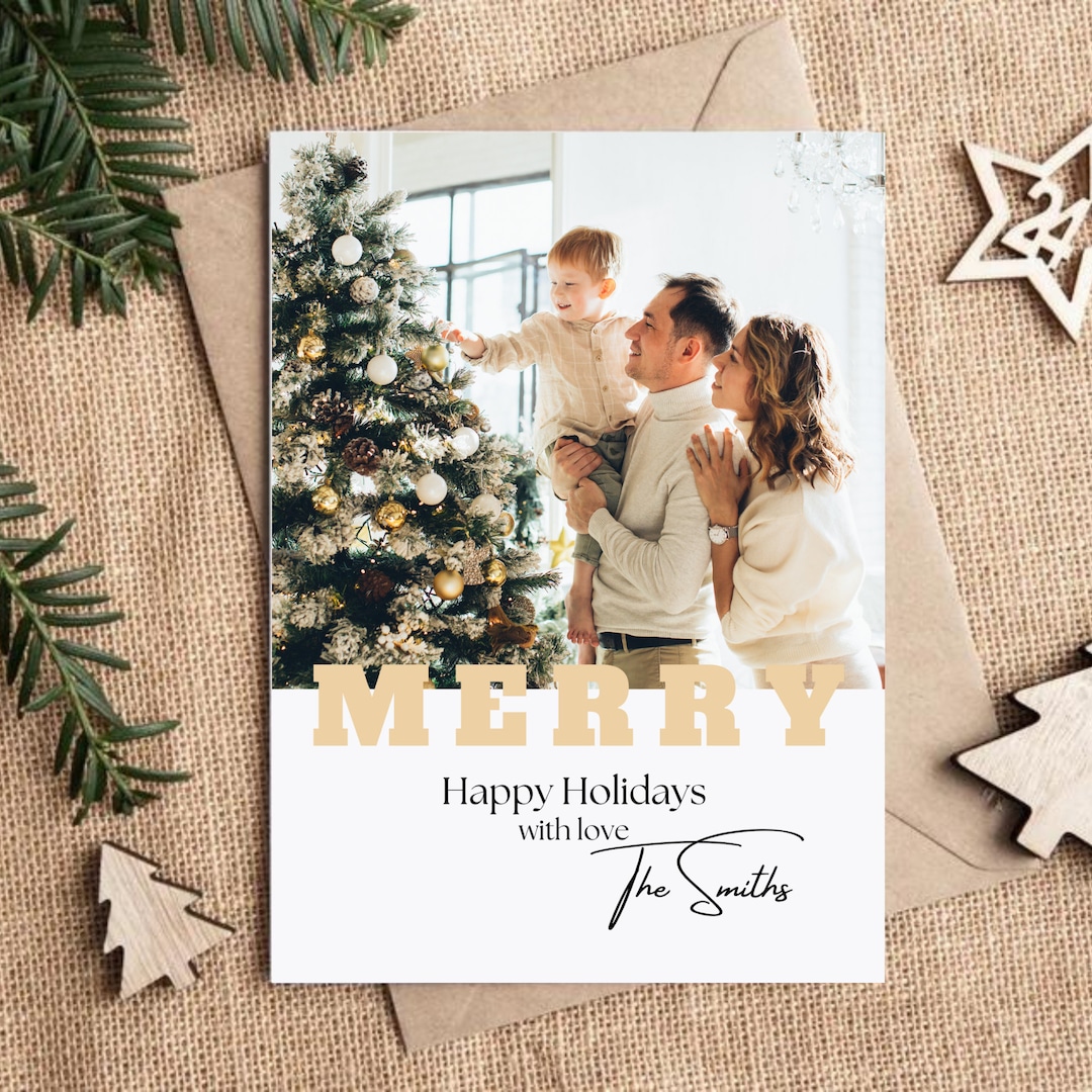Greeting Card Template Happy Holidays Printable Card Fully - Etsy