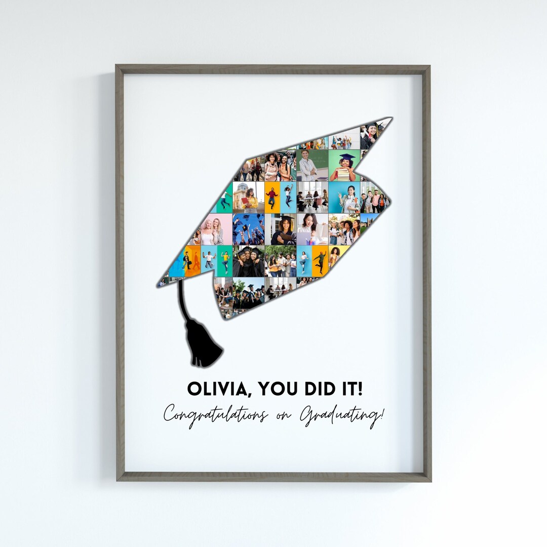 Personalized Graduation Photo Collage Custom Graduation Cap Photo ...