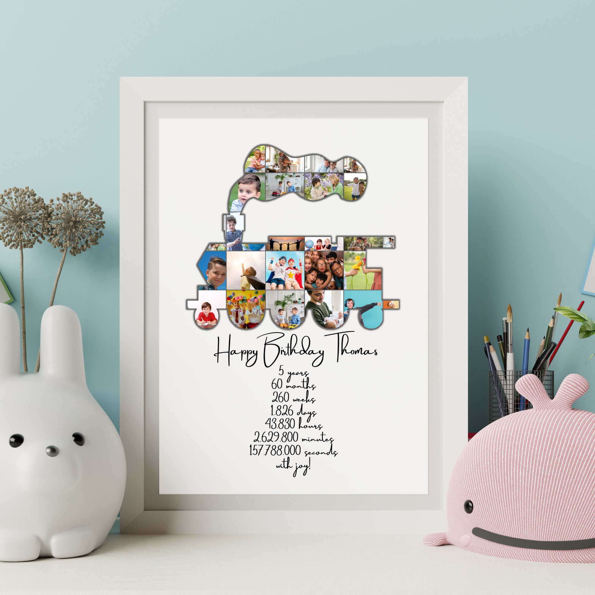 Train Photo Collage Train Picture Collage Template Custom - Etsy
