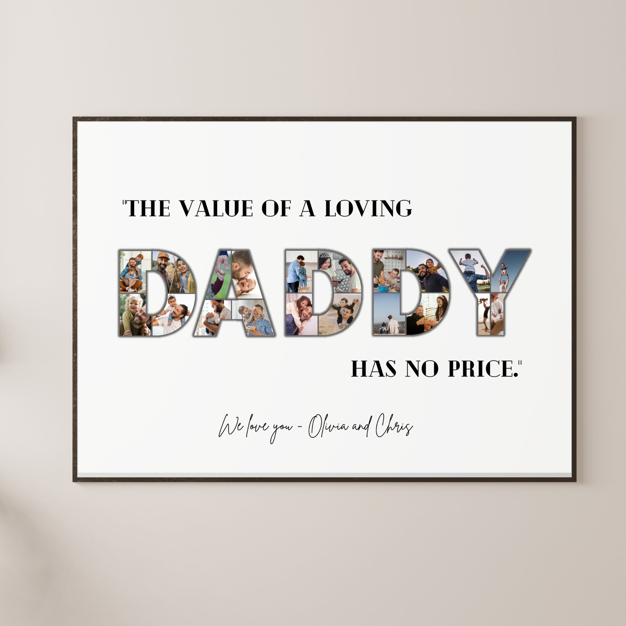 Editable Dad Photo Collage Daddy Photo Print Special Gift for Dad Papa ...
