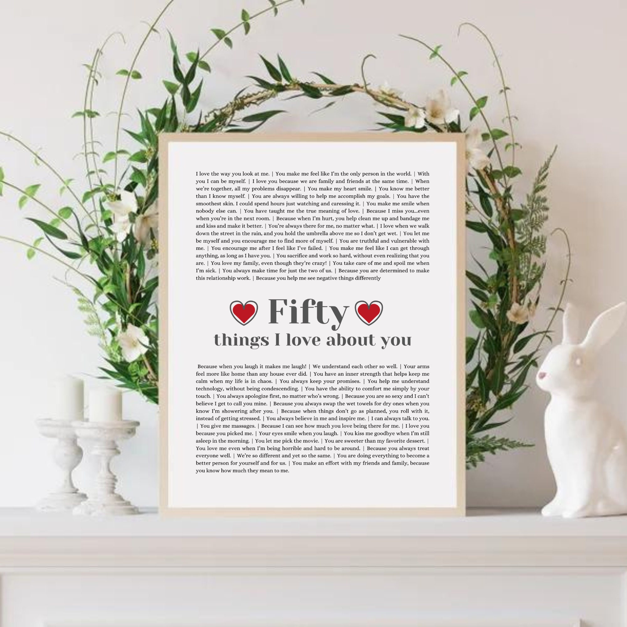 50 Things I Love About You Reasons Why I Love You - Etsy