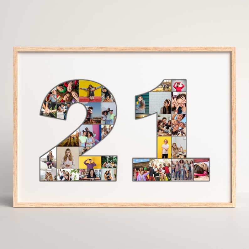 Printable Custom Any 2 Number Photo Collage Custom Sports Numbers ...