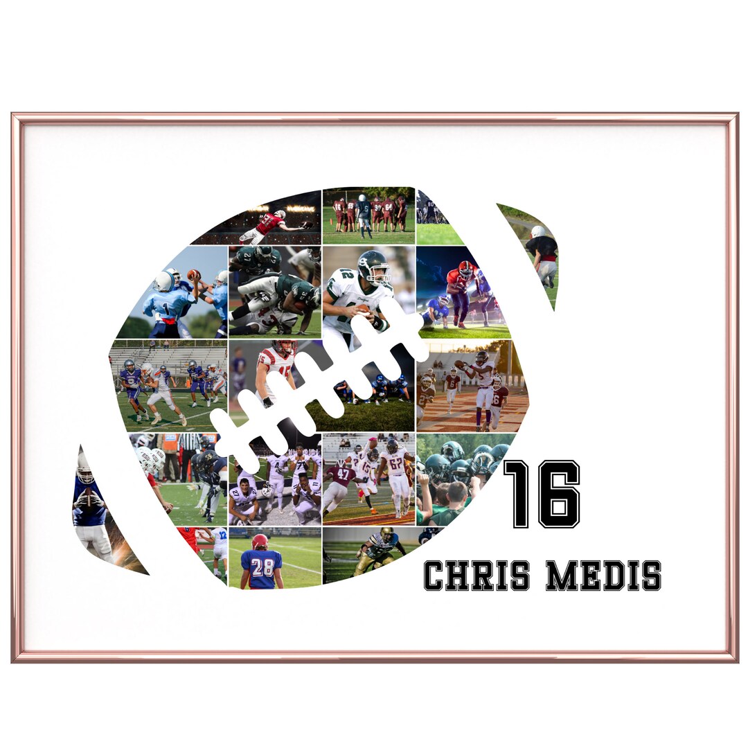 Senior Night Gift Printable Custom Football Photo Collage Coach Gift ...