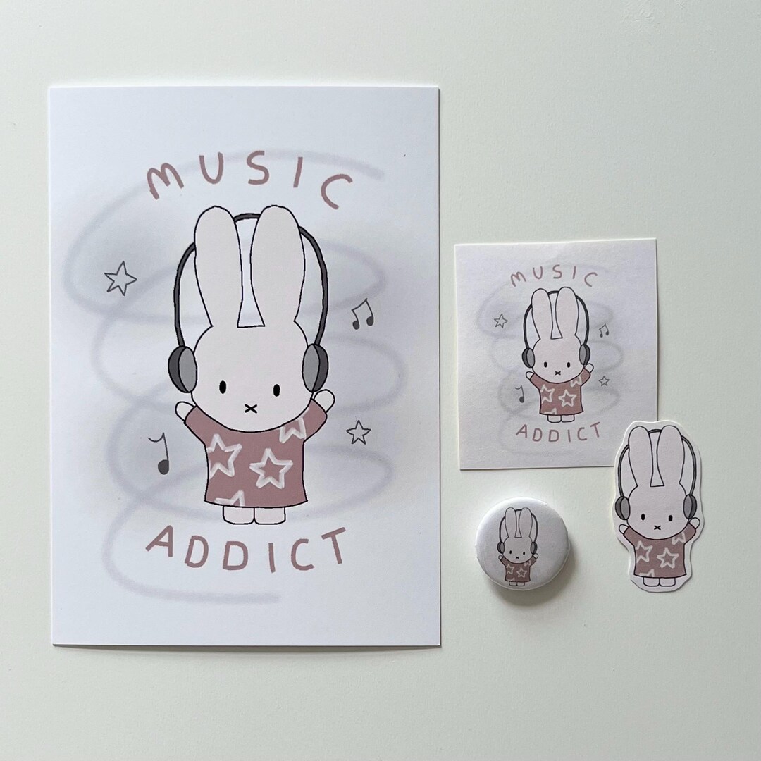 Headphone Miffy Print Set - Etsy